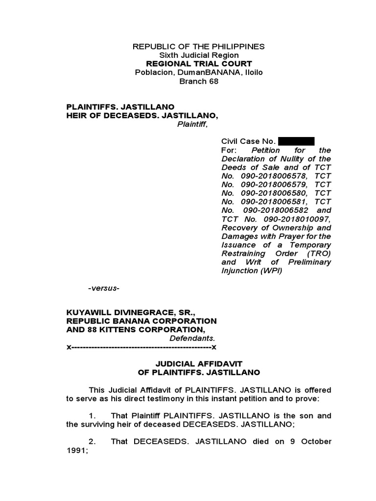 Judicial Affidavit | PDF | Injunction | Complaint