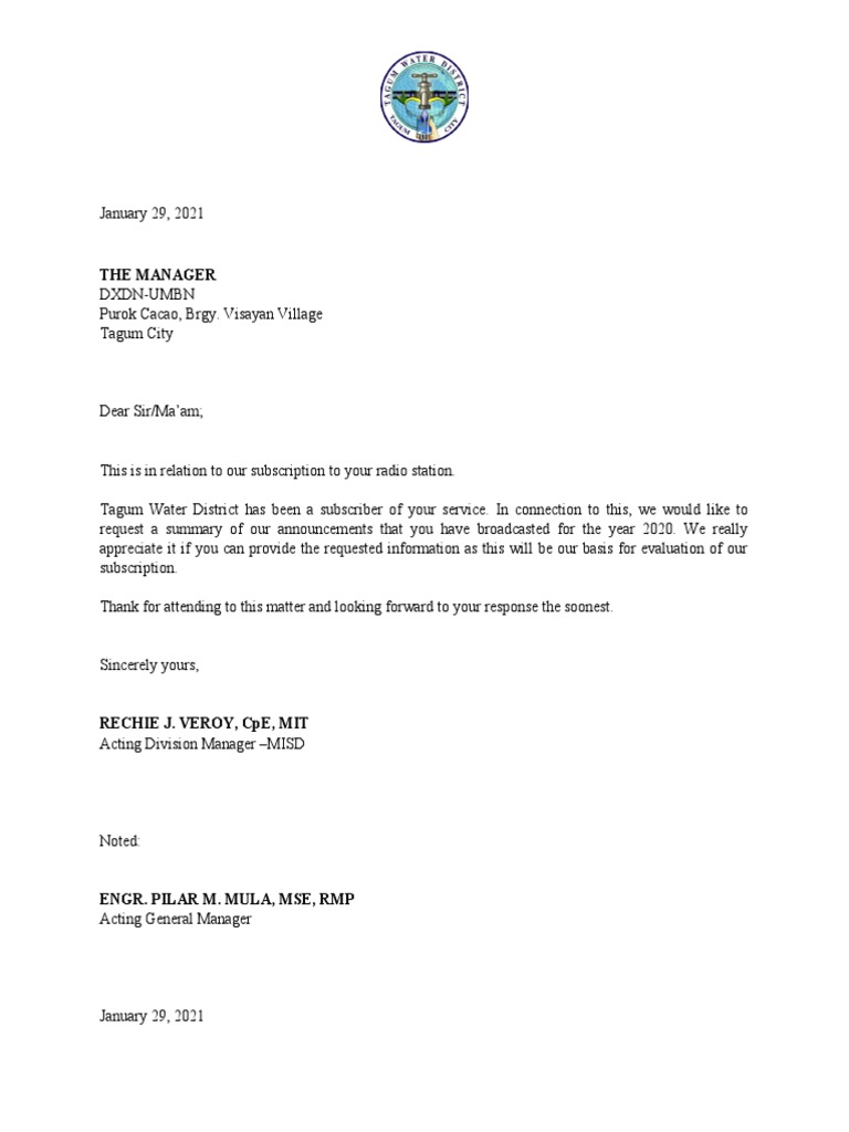 Letter To Radio Stations | PDF