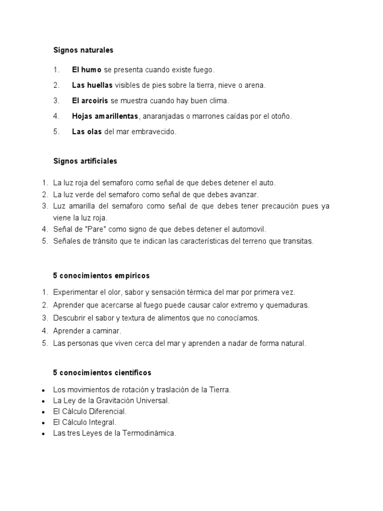 Signos Naturales | PDF