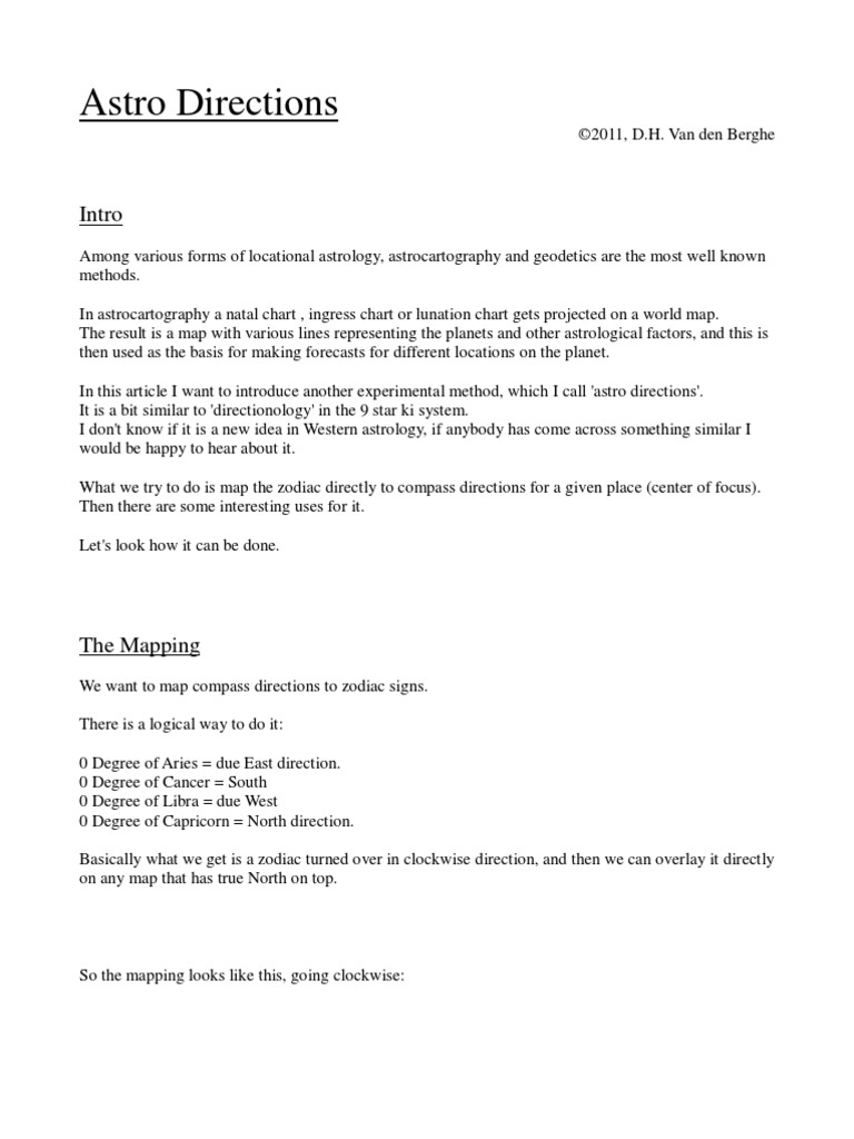 Astro Directions | PDF | Latitude | Astrology