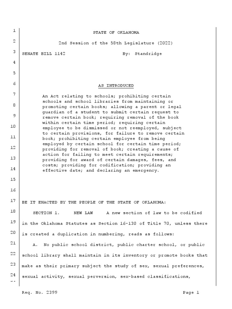 SB 1142 Summary | PDF | Codification (Law) | Government