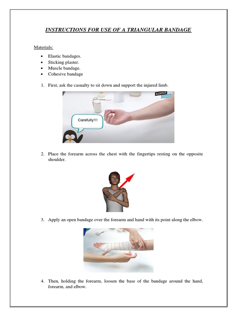 Instructions For Use of A Triangular Bandage | PDF