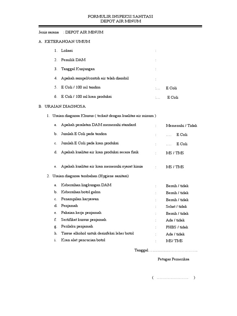 Form Ikl Dam | PDF