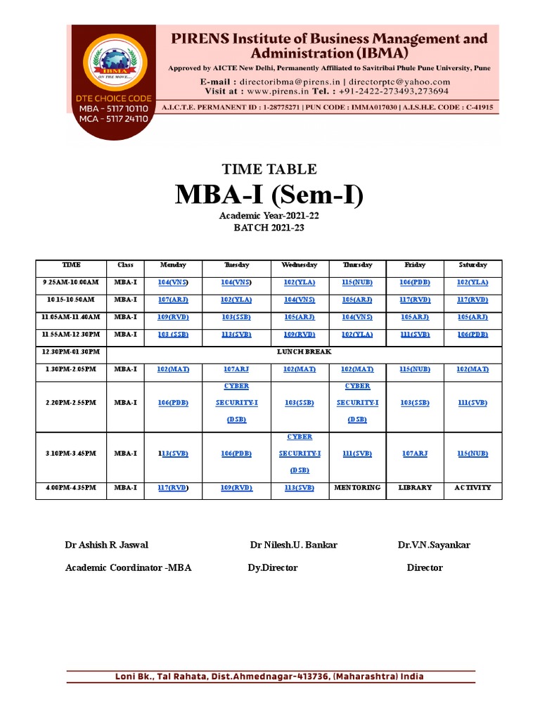 Time Table Sem-I - Online Updated | PDF | Economies | Business