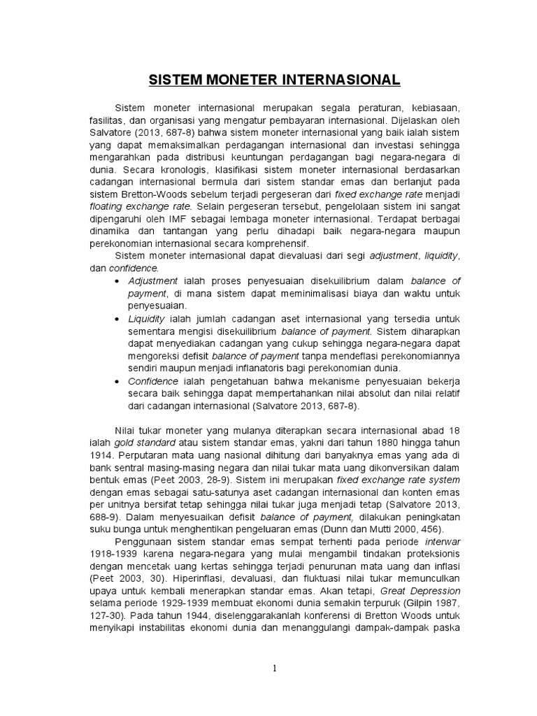Makalah Sistem Moneter Internasional | PDF | Politik