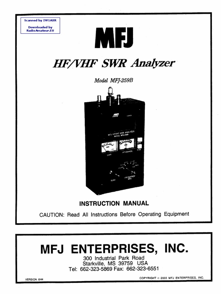 MFJ 259B User | PDF