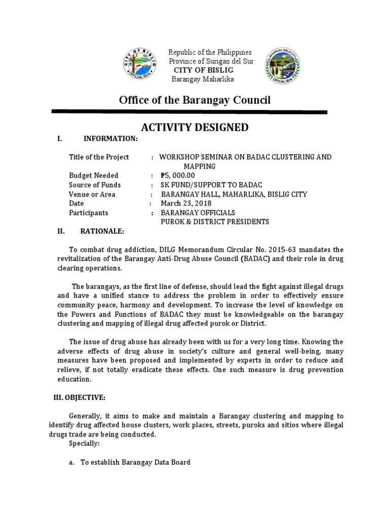 Office of The Barangay Council Activity Designed | PDF