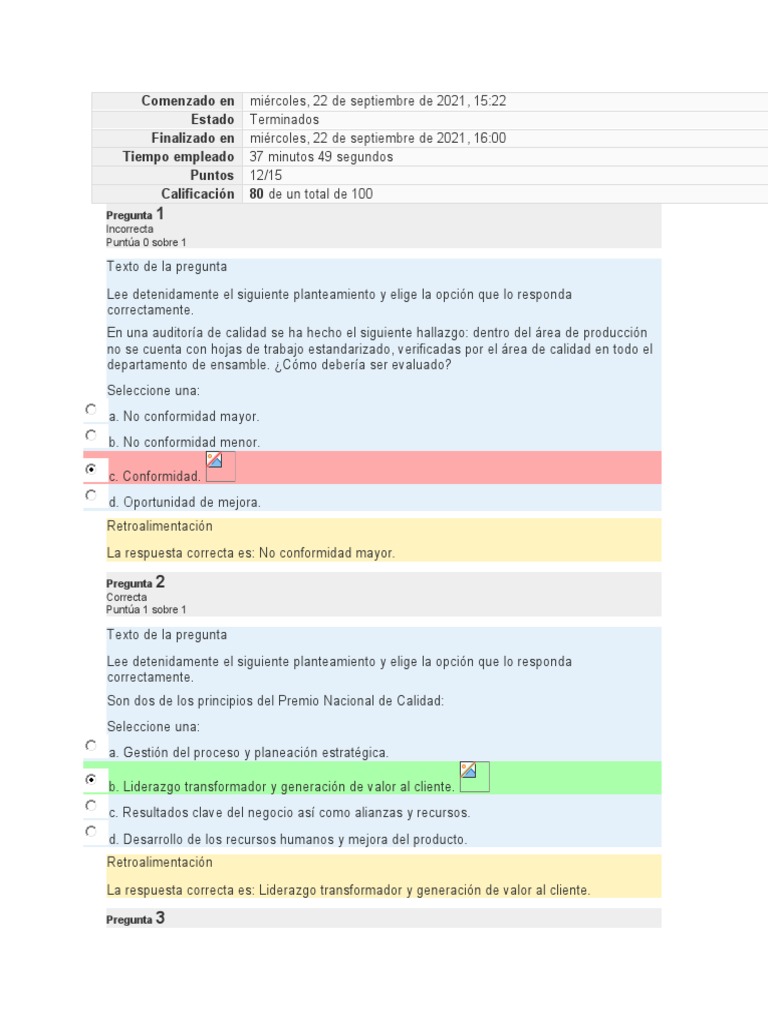 EA5 Modelos de Calidad Examen | PDF | Calidad (comercial) | Prueba (evaluación)