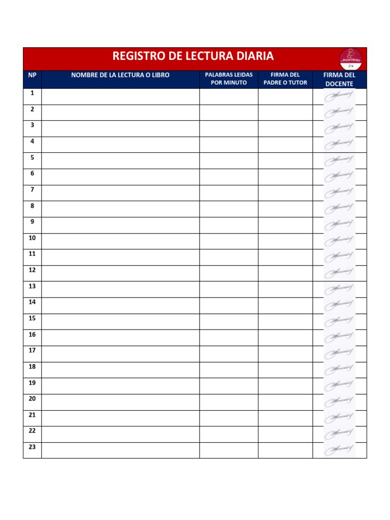 Registro de Lectura Diaria | PDF