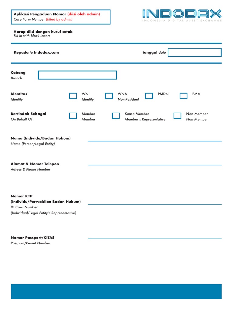 Form Pengaduan Indodax | PDF