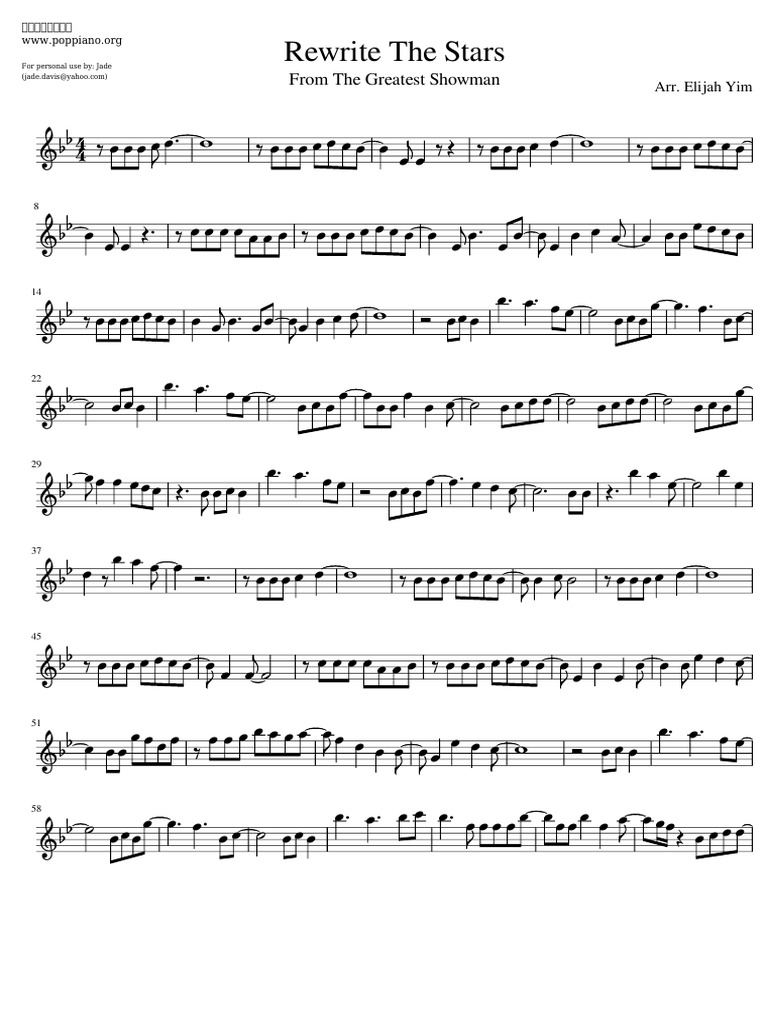 Rewrite The Stars Sheet Music | PDF