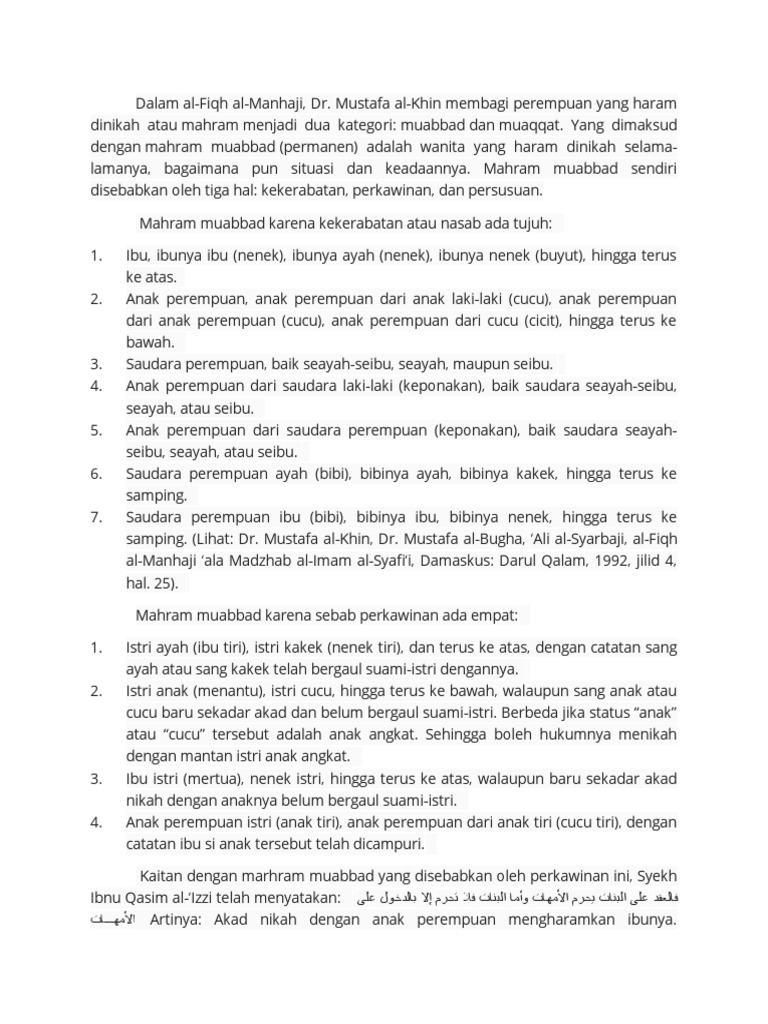 Mahram Dalam Islam | PDF | Kesehatan Holistik | Agama & Spiritualitas