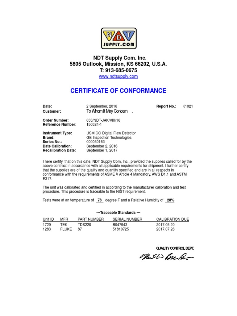 CERT Usm Go | PDF | Nondestructive Testing | Calibration