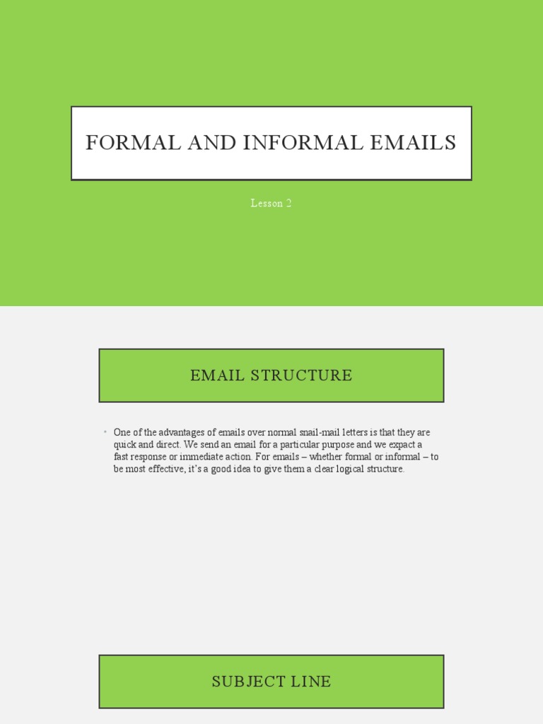 Email Structure: Formal vs Informal | PDF