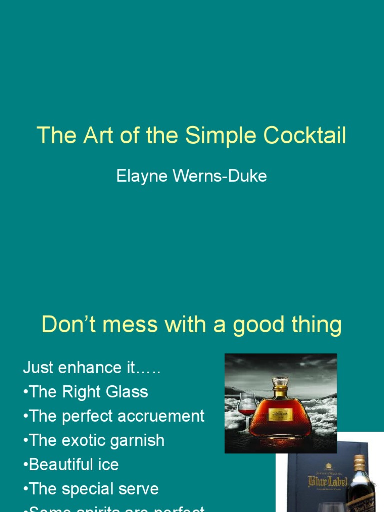 The Art of The Simple Cocktail: Elayne Werns-Duke | PDF | Martini ...