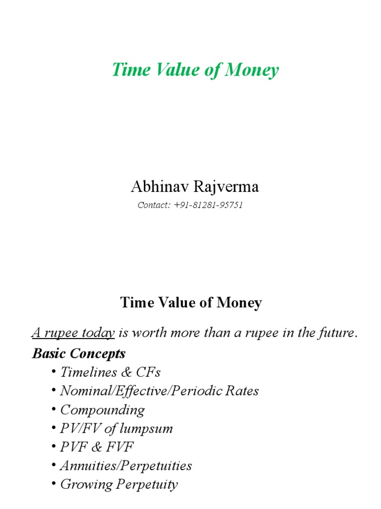 Time Value of Money Guide | PDF | Net Present Value | Time Value Of Money