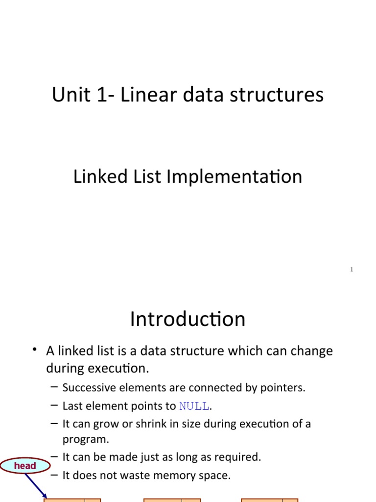 Unit 1 Linked List Pdf Pointer Computer Programming Data