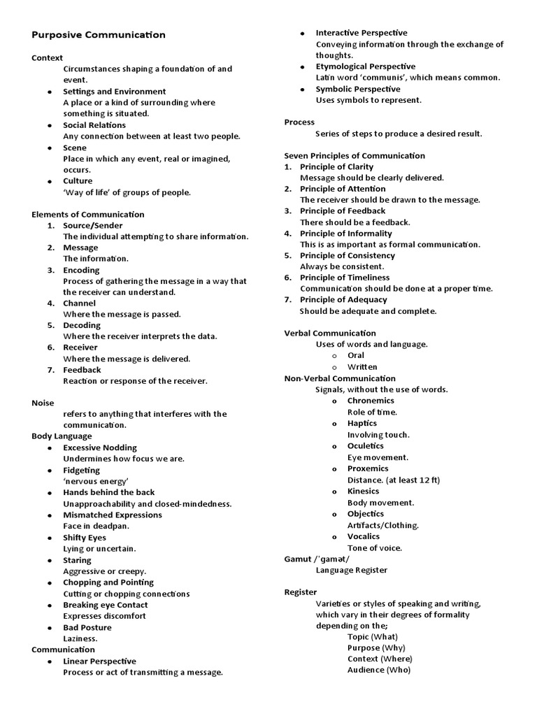 Purposive Communication | PDF | Communication | Psychological Concepts