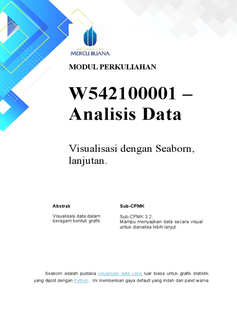 AD Modul 9. Visualisasi DGN Seaborn Lanjutan | PDF | Metode & Bahan Ajar