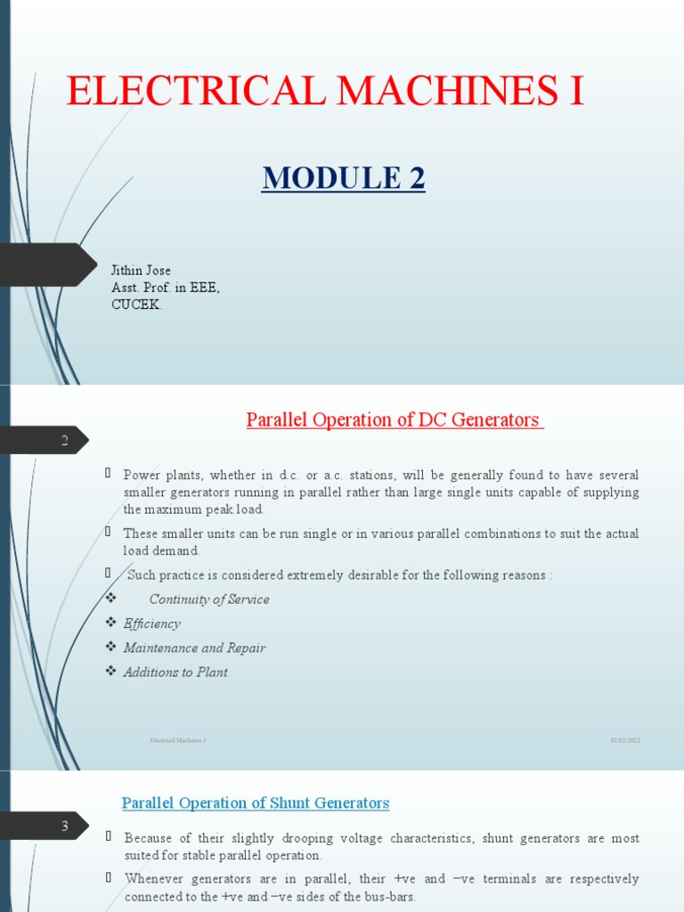 DC Generator Parallel Operation | PDF | Electric Generator | Series And ...