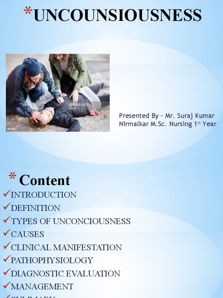 Understanding Unconsciousness: Causes & Management | PDF | Coma ...