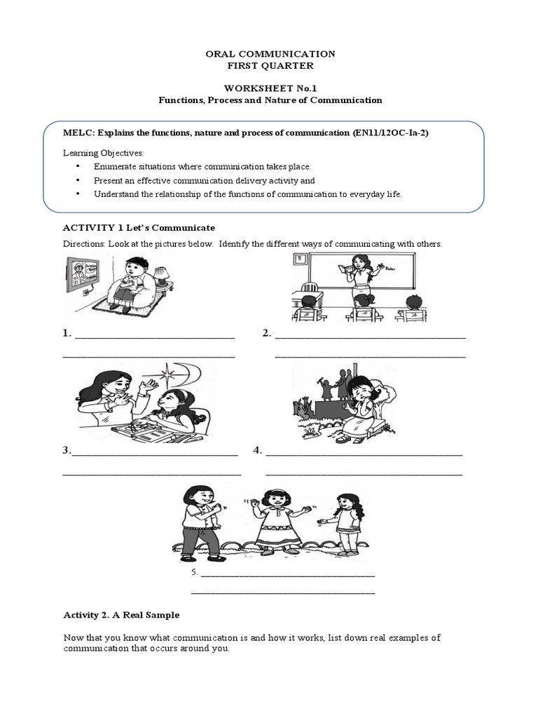 Grade 11 Oral Communication Activities | PDF | Communication | Human ...