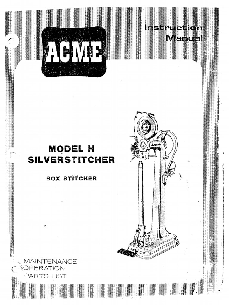 Model Silverstitcher: Box Stitcher | PDF | Clutch | Mechanical Engineering