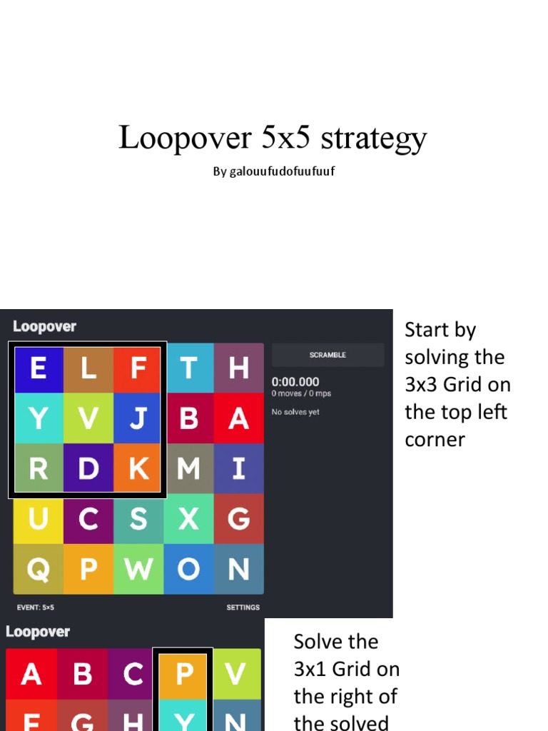 Loopover 5x5 Strategy: by Galouufudofuufuuf | PDF