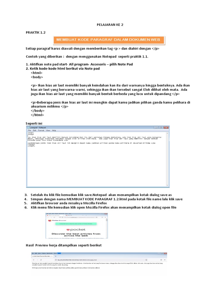 Membuat Kode Line Break HTML | PDF