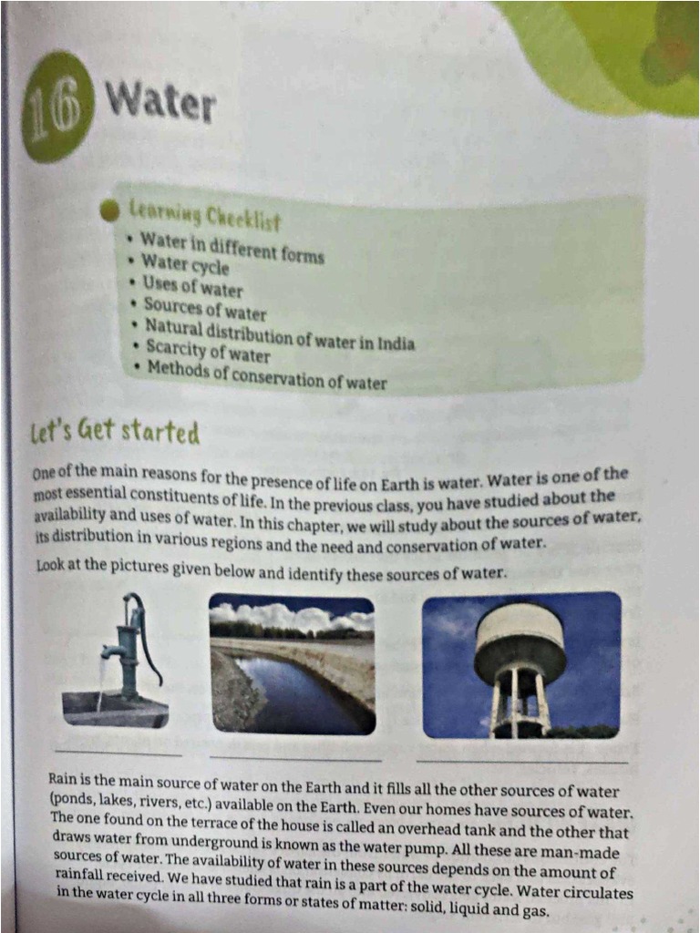 Class 7 Chapter16 Water | PDF