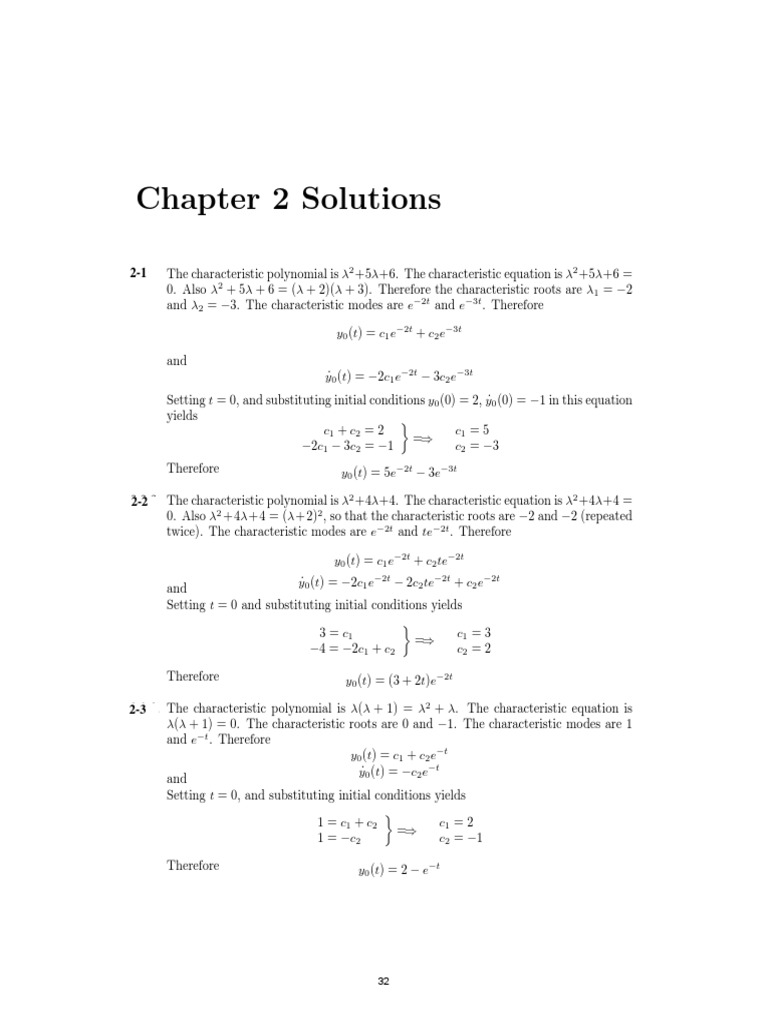 Lathi Ls SM Chapter 2 | Download Free PDF | Eigenvalues And Eigenvectors | Polynomial
