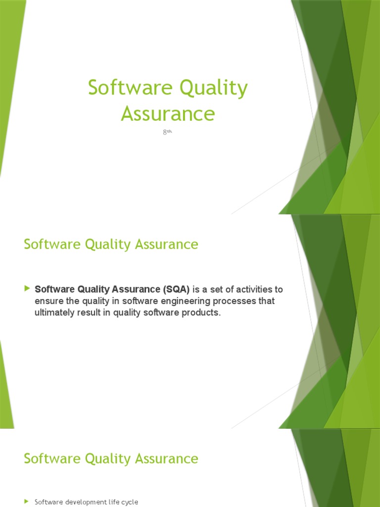 Software Quality Assurance 1st | PDF | Quality Assurance | Software Quality