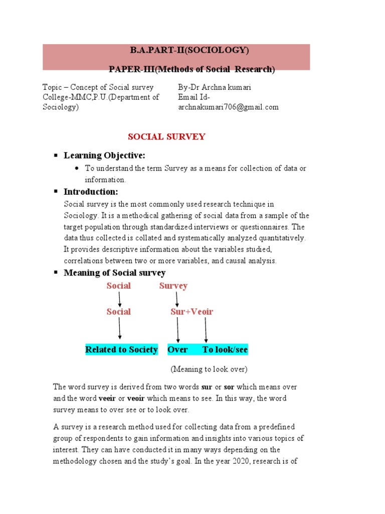 Understanding Social Surveys in Sociology | PDF | Survey Methodology ...