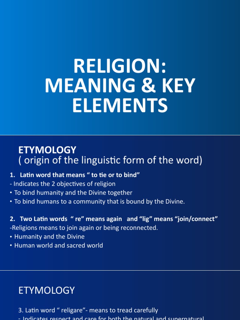 Lesson - Key Elements of Religion | PDF | Sacred | Spirituality