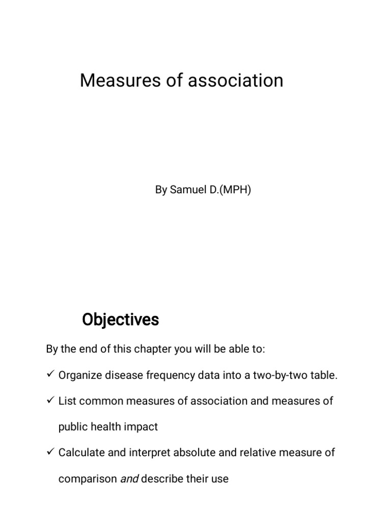 Measure of Association | Download Free PDF | Relative Risk | Odds Ratio