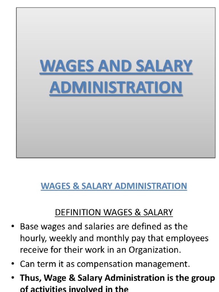Wages Salary Administration | PDF | Wage | Employment