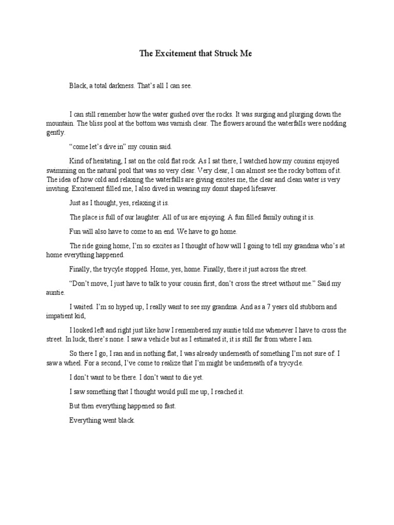 The Excitement That Struck Me | PDF | Art | Poetry