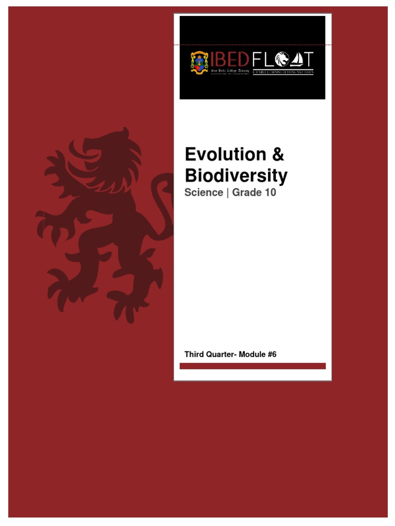 Module 6 - Evolution Biodiversity | PDF | Evolution | Biodiversity