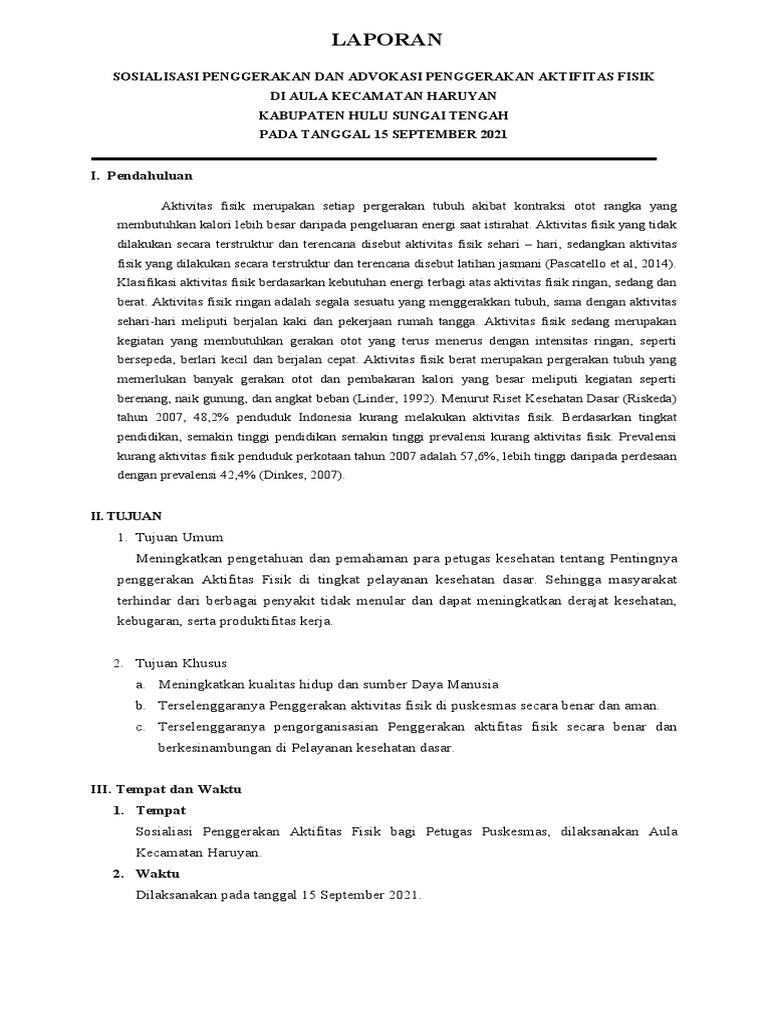 Laporan Kebugaran Jasmani ASN | PDF