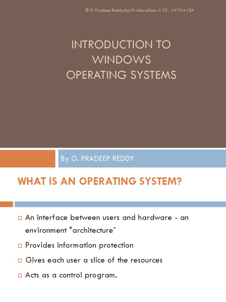 Introduction To Windows | PDF | Operating System | Microsoft Windows