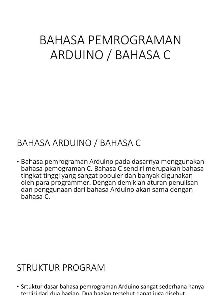 Bahasa Pemrograman Arduino | PDF