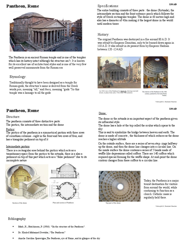 Pantheon | PDF | Dome | Architectural Elements
