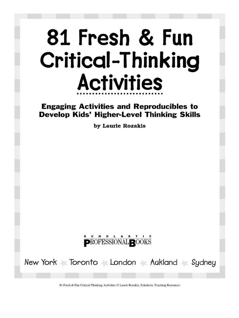 81 Fun Critical Thinking Activities | PDF