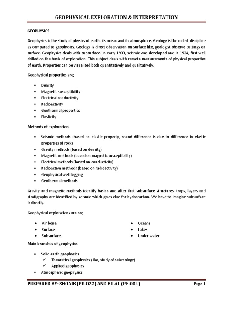 Geophysical Exploration and Interpretation | PDF | Waves | Reflection ...