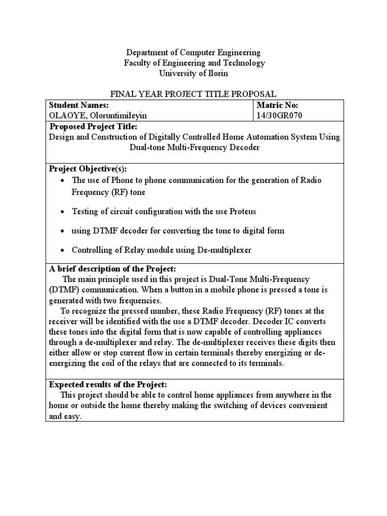 Design and Testing of a Digitally Controlled Home Automation System ...
