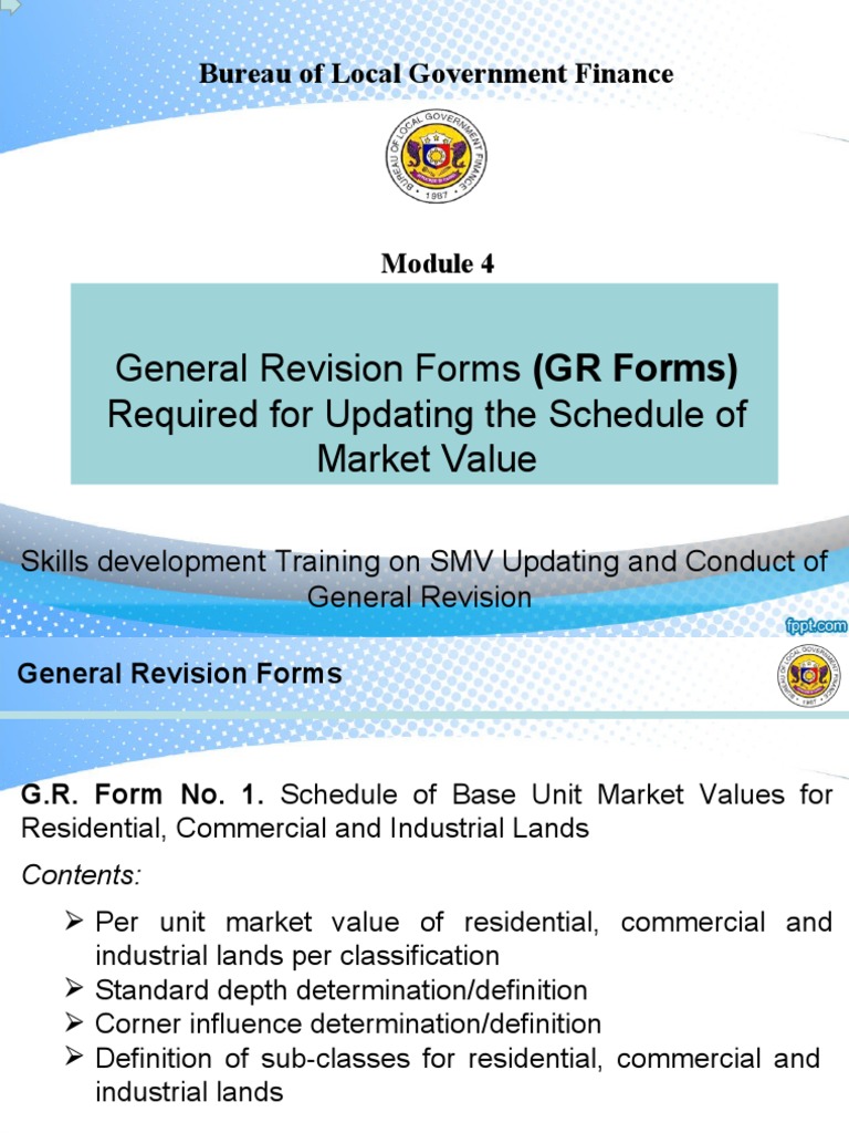 BLGF GR Forms Guide | PDF | Depreciation | Market Value