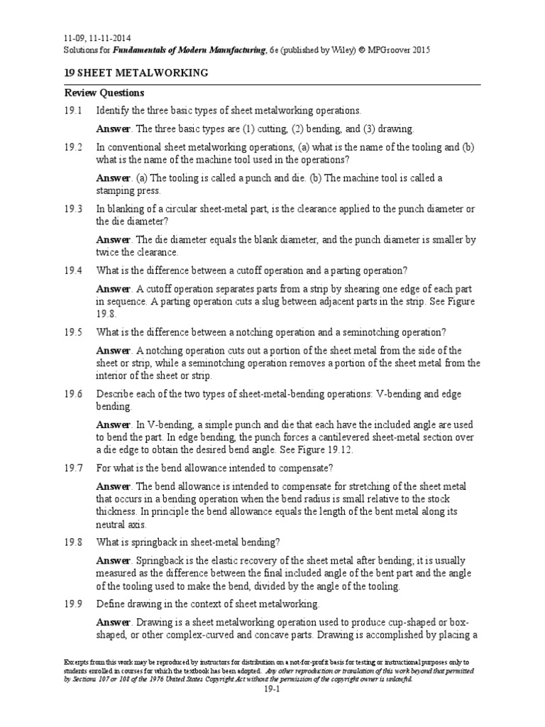 CH 19 | PDF | Sheet Metal | Area