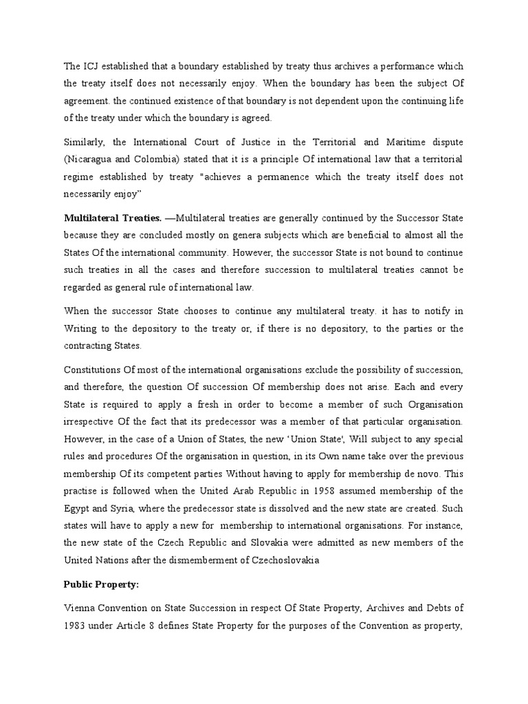 Multilateral Treaties. - Multilateral Treaties Are Generally Continued ...