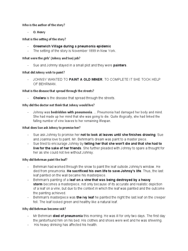 The Last Leaf ENG9 | PDF