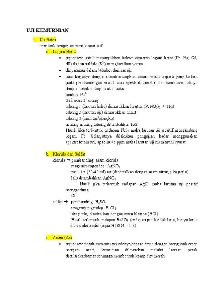 UJI KEMURNIAN | PDF